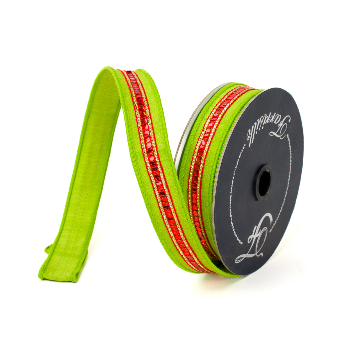 Twinkle Trim Ribbon, , Red and Lime – Love That Ribbon