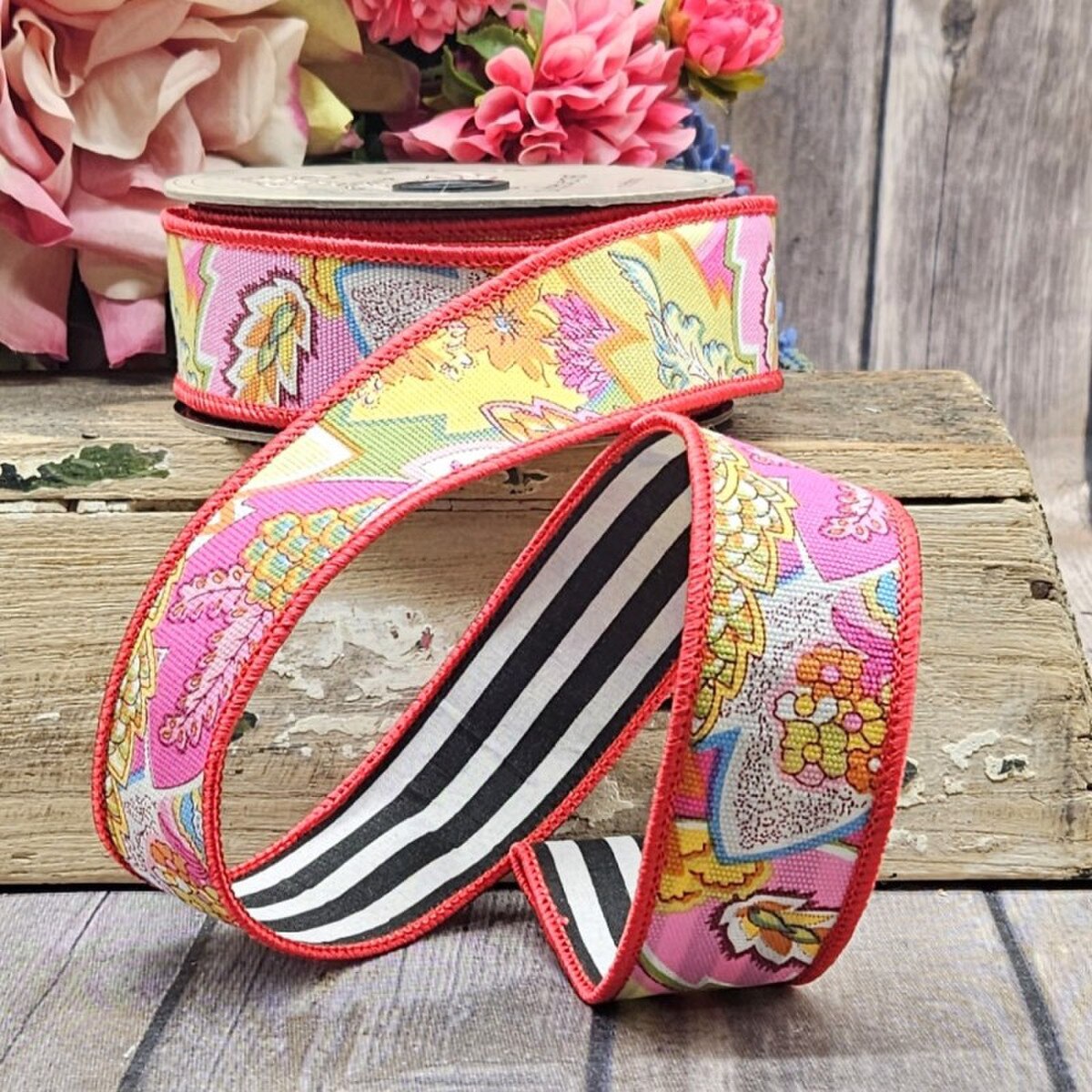 Cotton Floral Paisley Ribbon - NO TWO ALIKE, 1.5“ x 10yds, Multi – Love ...
