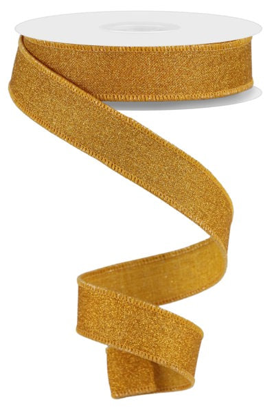 Fine Glitter On Royal Ribbon, 7/8"X10YD, Mustard – Love That Ribbon