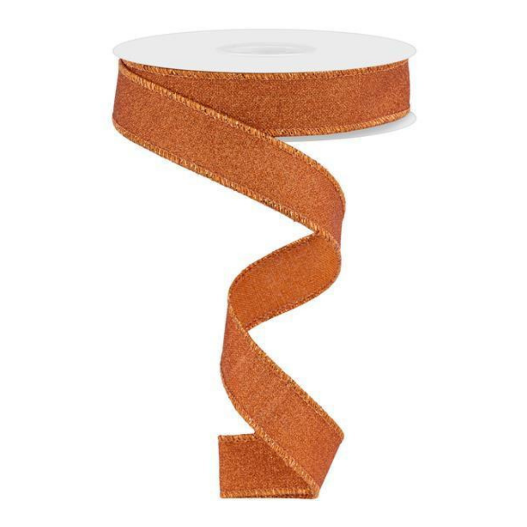 Fine Glitter On Royal Ribbon, 7/8"X10YD, Pumpkin – Love That Ribbon
