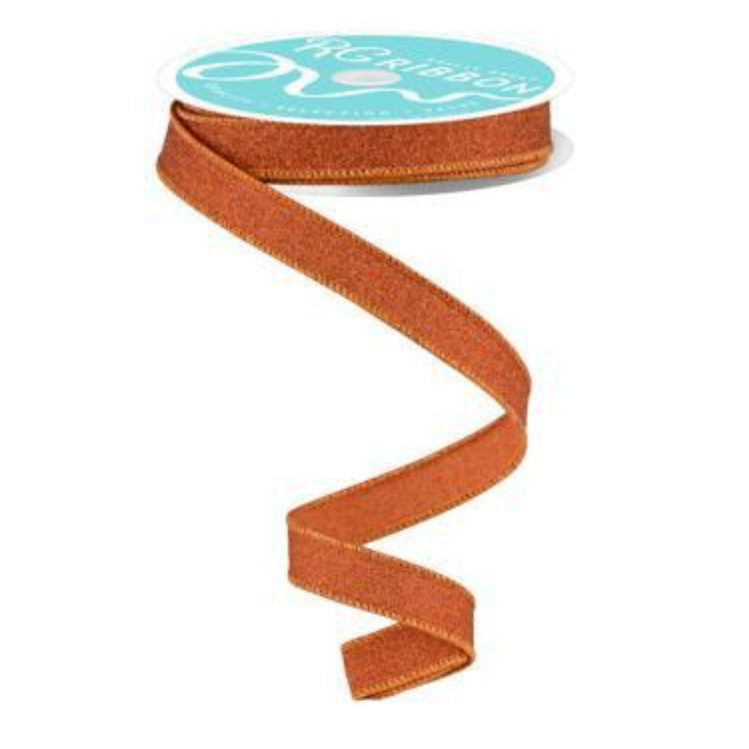 Fine Glitter On Royal Ribbon, 5/8"X10YD, Pumpkin – Love That Ribbon