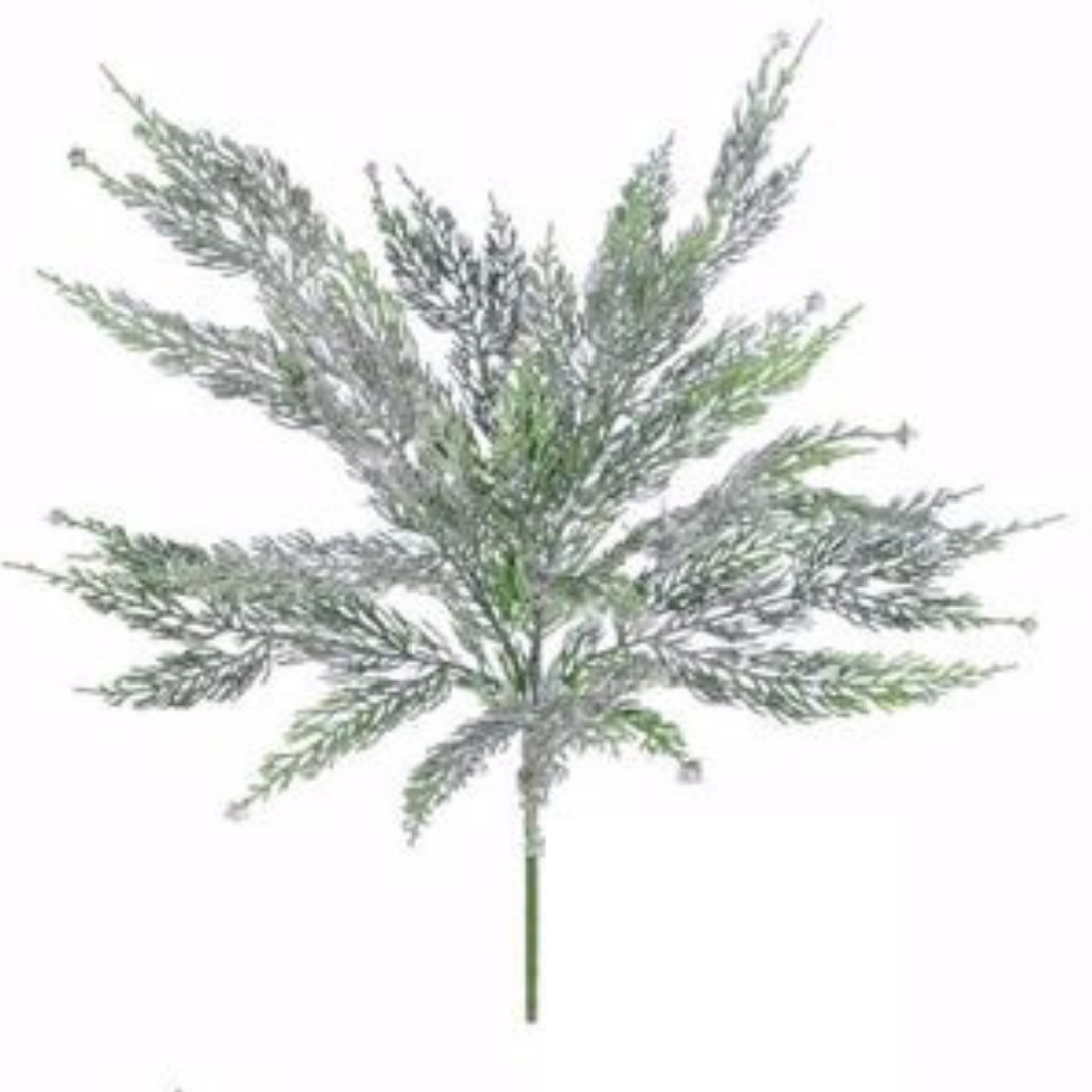 Flock Leaf Plastic Fern, 18", Green and White – Love That Ribbon