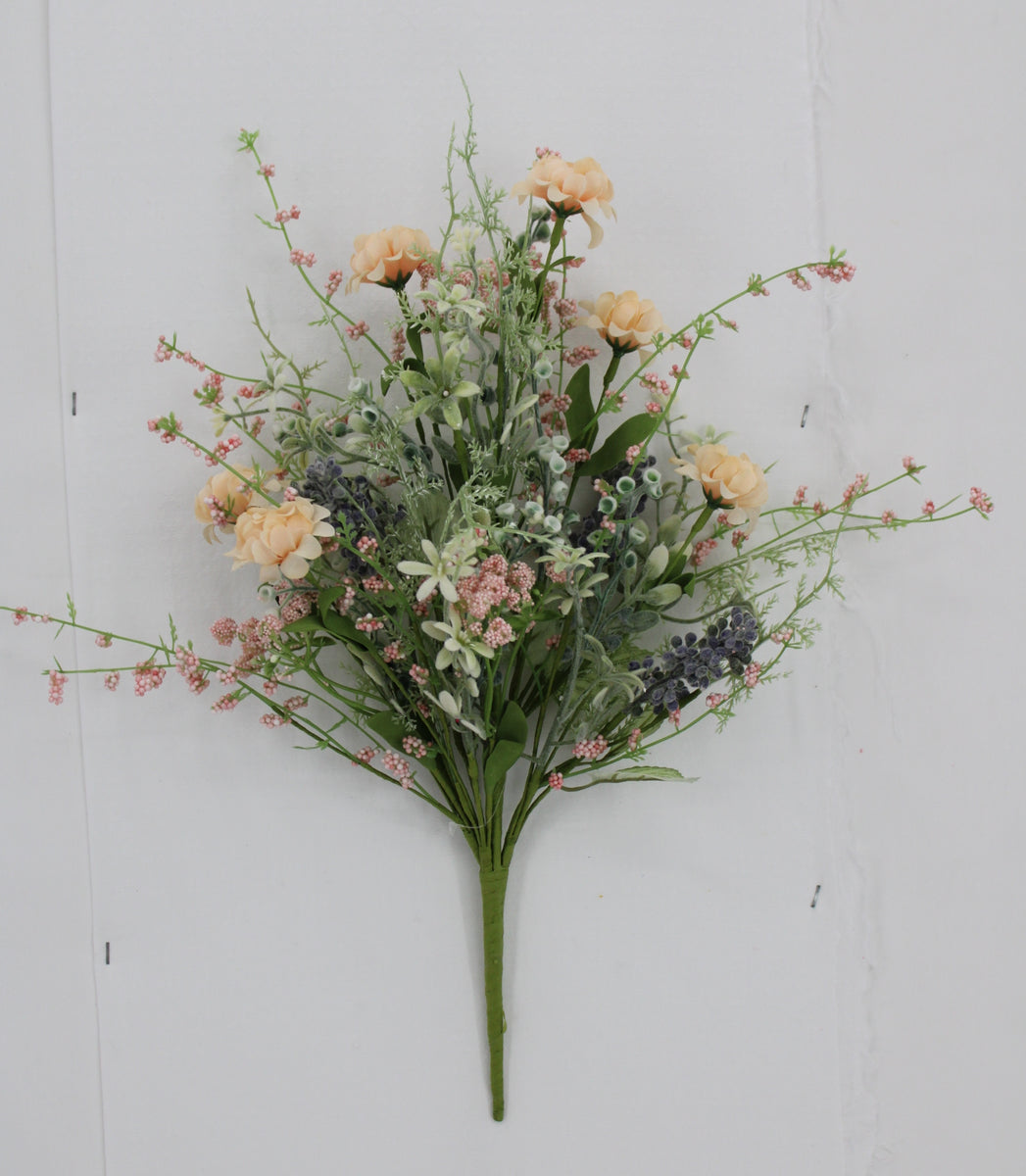 Mixed Flowers Filler Bush, 19.5, Peach Multi – Love That Ribbon