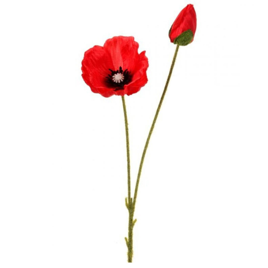 Poppy Stem Plus Bud, 25", Red – Love That Ribbon