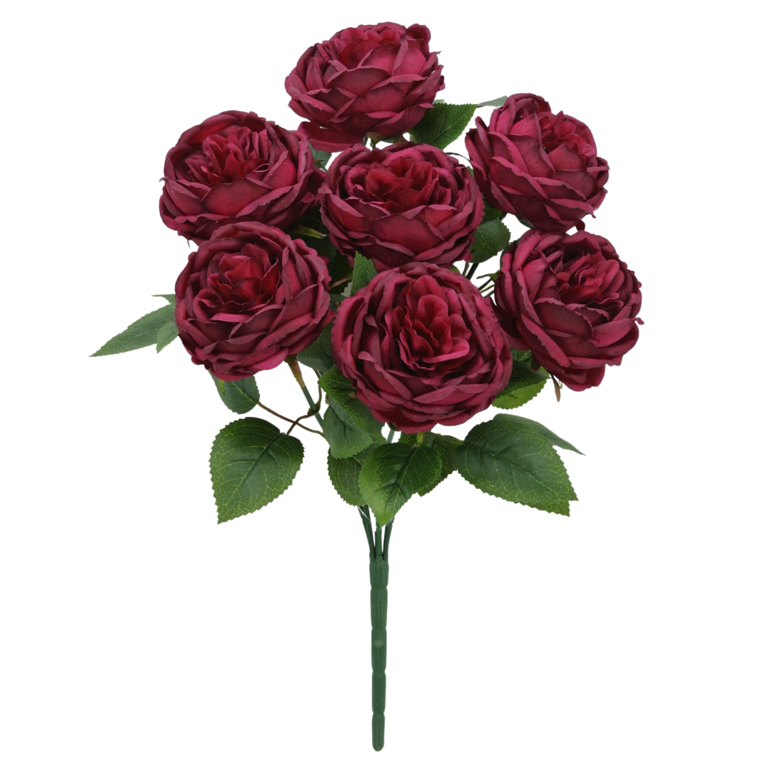 Rose Bush x 7, 17", Burgundy – Love That Ribbon