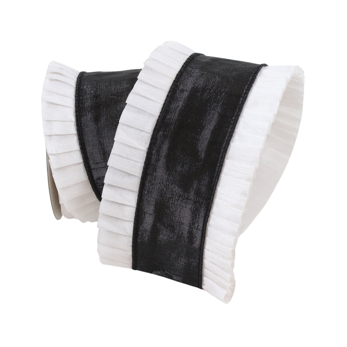 Ruffle Border Ribbon, 4" x 10 yards, Black and White – Love That Ribbon