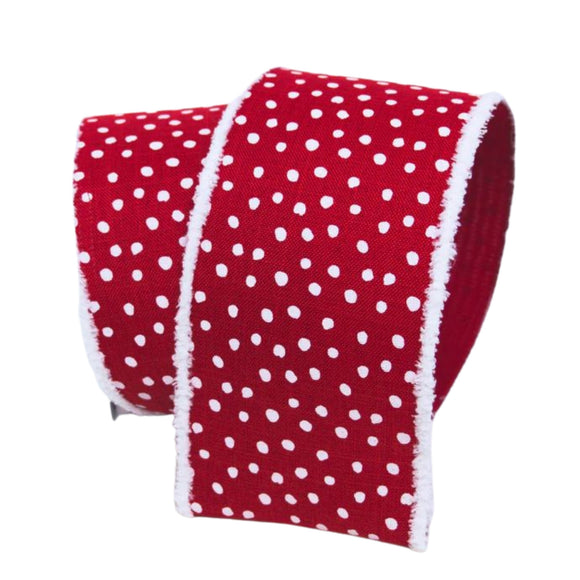 Fuzzy Border Ribbon, 2.5" x 10 yards, Red and White – Love That Ribbon